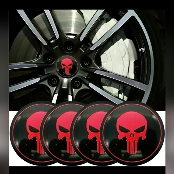 Other | 4pcs Skeleton Skull Car Wheel Center Hub Cap Car Wheel Hub 3d ...